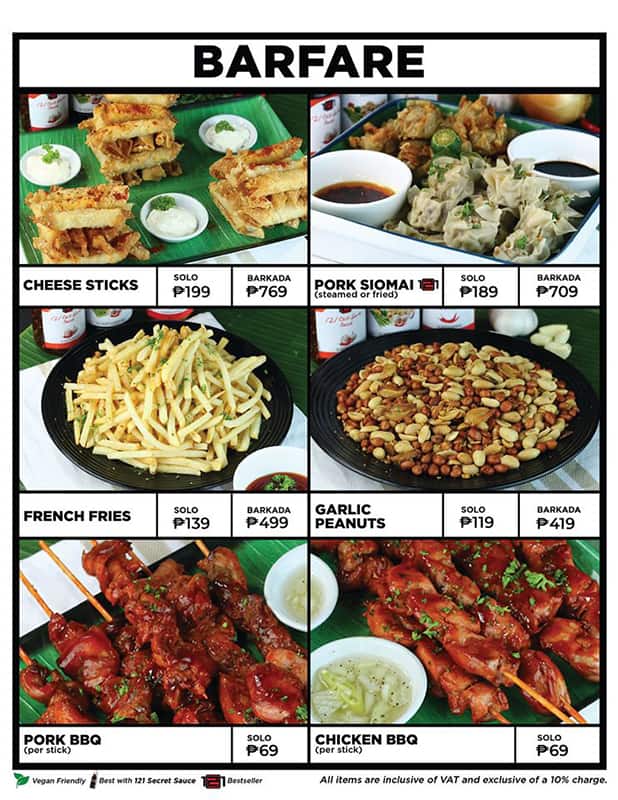 Menu at 121 Restaurant, Makati, L. P. Leviste Street