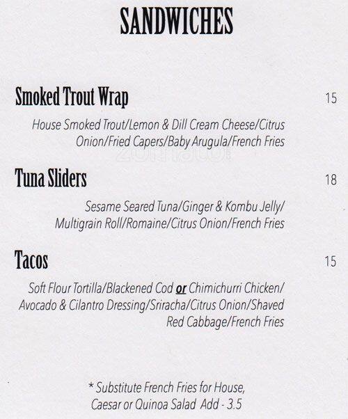 Menu at Lapointe Fish Restaurant, Ottawa, 55 York St