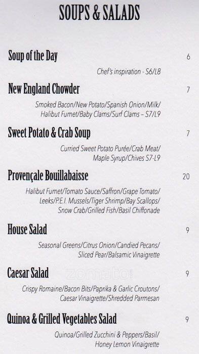 Menu at Lapointe Fish Restaurant, Ottawa, 55 York St