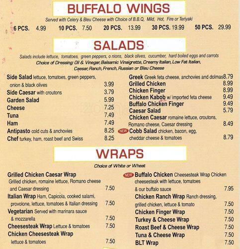 Menu at Rex Pizza & Beer pub & bar, Philadelphia