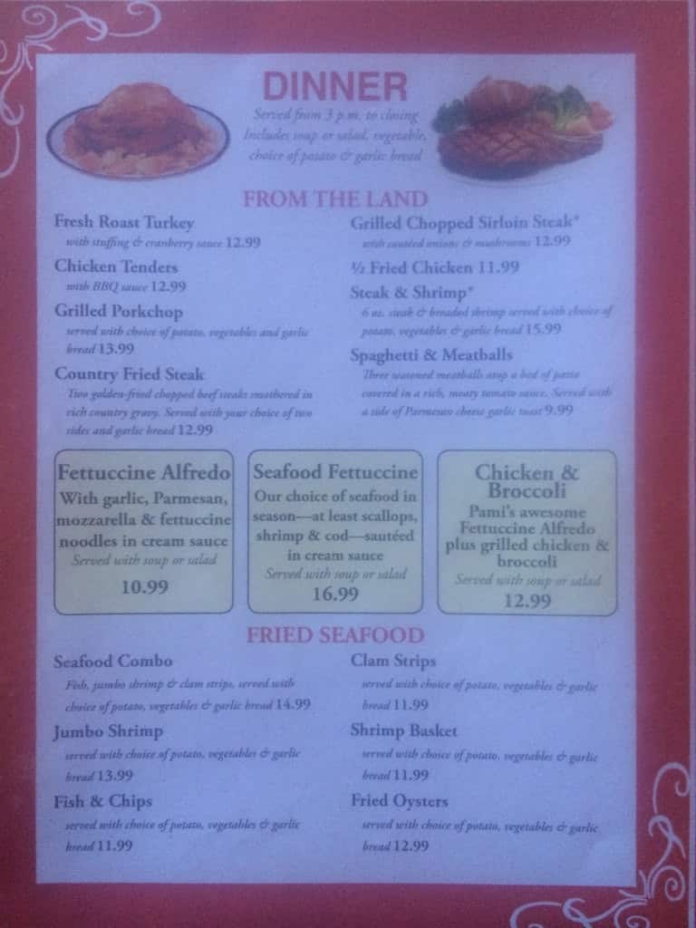 Menu at Oak Harbor Cafe & Lounge, Oak Harbor