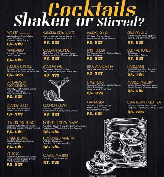 Menu of Spice Factory, NIBM Road, Pune