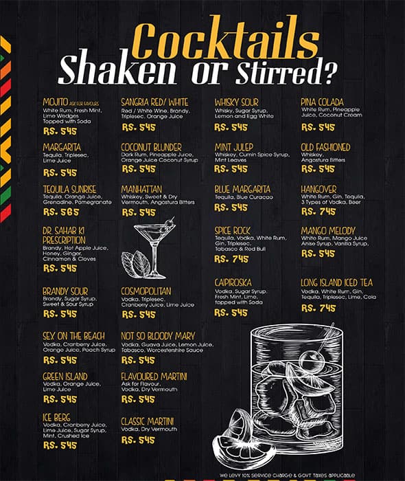 Menu of Spice Factory, NIBM Road, Pune