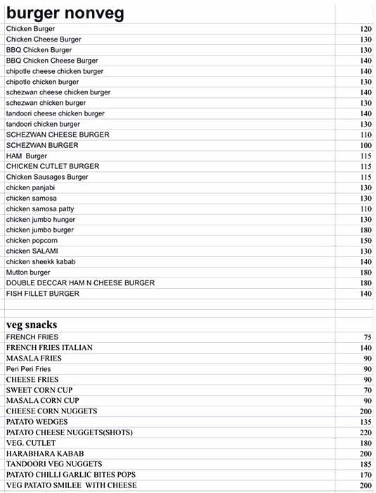 Menu of Papu Food Product, Kharadi, Pune