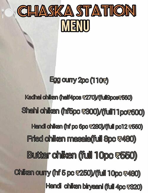 Menu of Chaska Station, Delta 1, Greater Noida