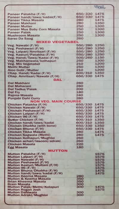 Menu at Raj Bar And Restaurant, Mumbai, 199