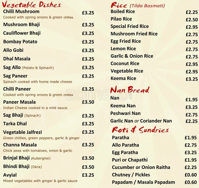 Menu at Masala Nepalese & Indian Cuisine restaurant, London