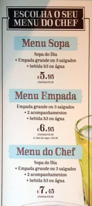 Menu em h3 restaurante, Lisboa, Avenida Engenheiro Duarte Pacheco
