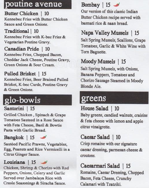 Menu at Rocky Point Taphouse pub & bar, Port Moody, St. Johns Street