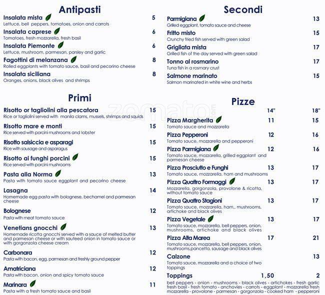 Menu at Alta Marea restaurant, San Diego