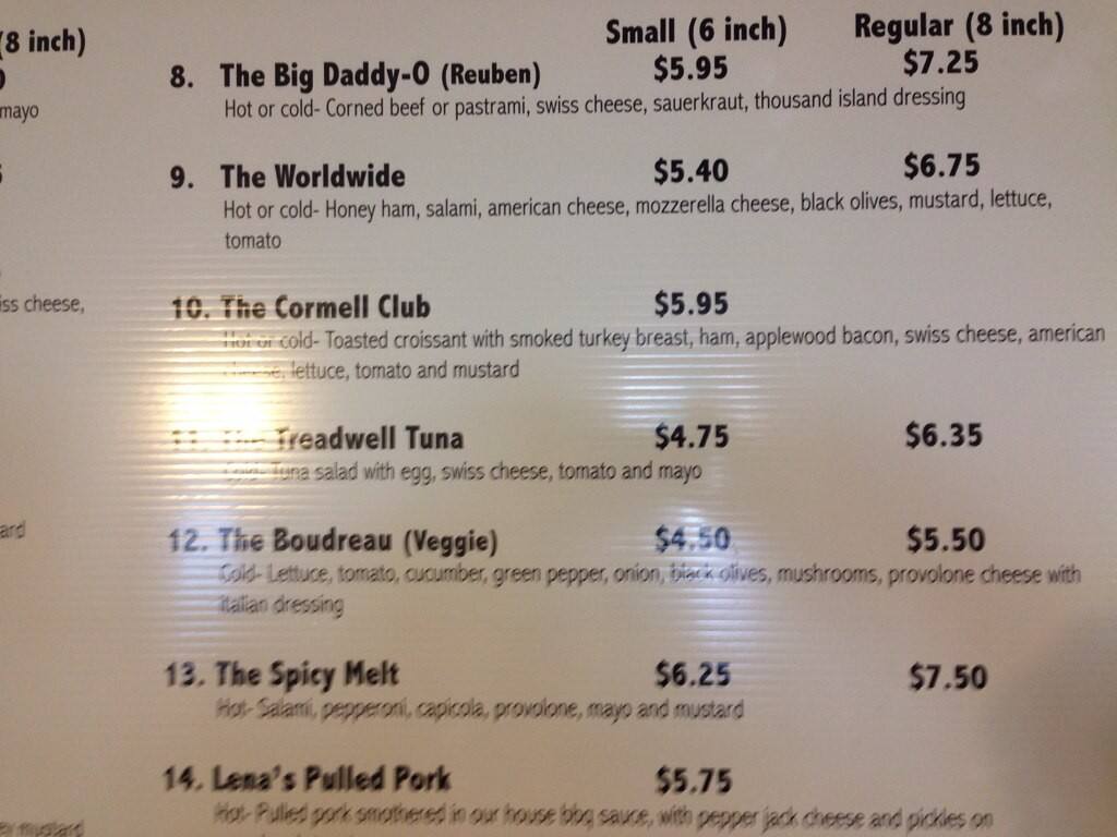 Menu at DG's Deli, Las Cruces