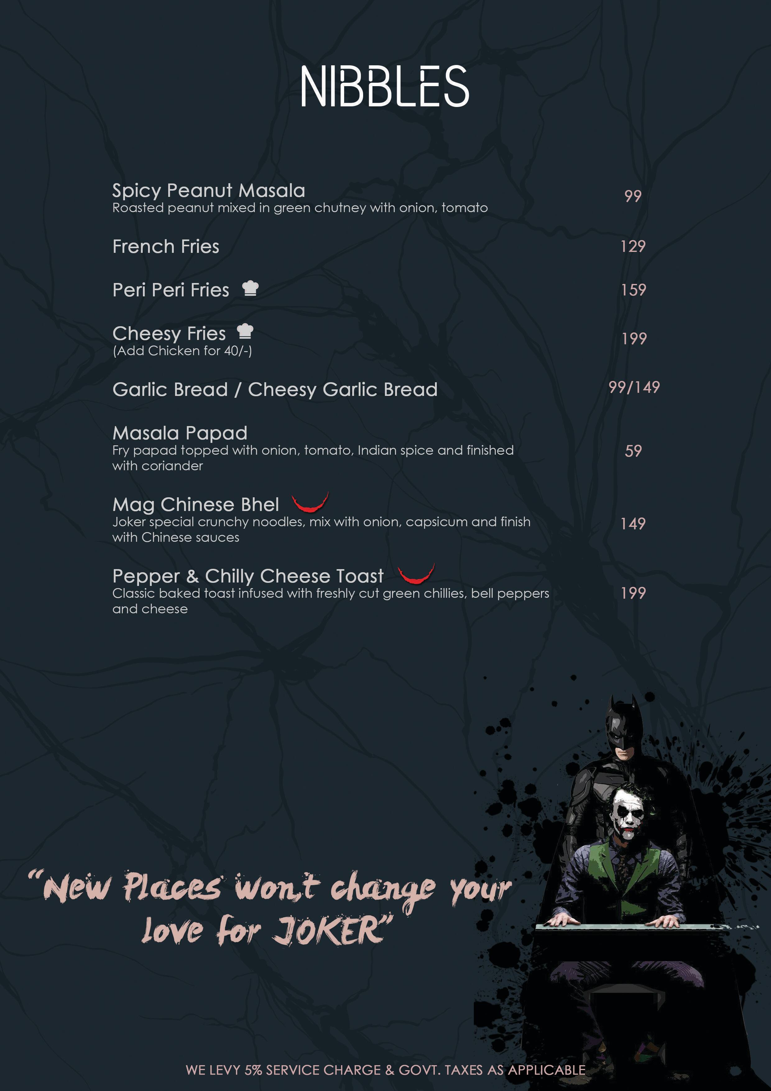 Menu of The Joker Bistro, CBD-Belapur, Navi Mumbai
