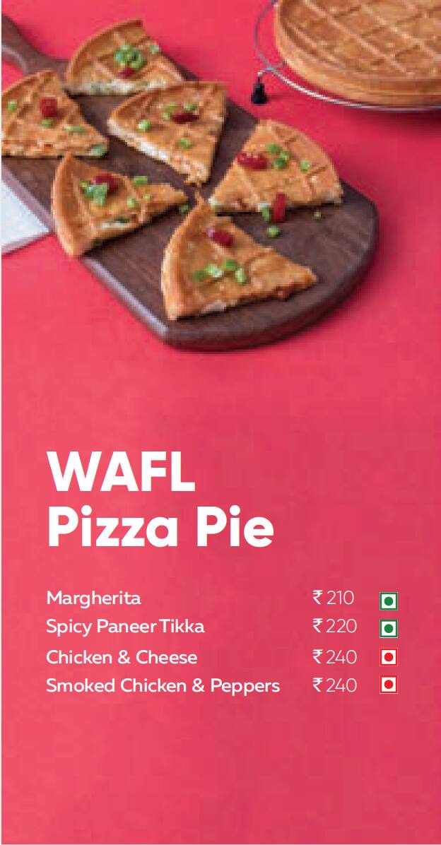 Menu at Wafl Cafe, Patna