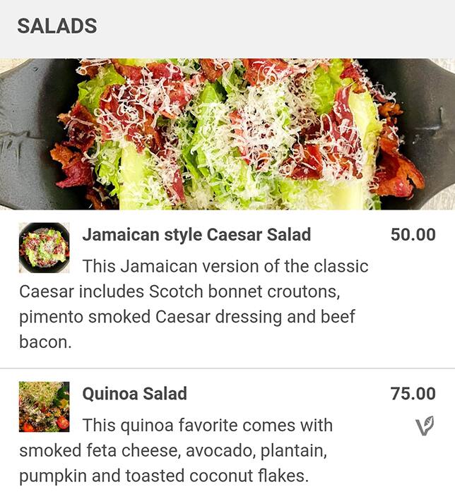 Menu at Kingston 21 restaurant, Abu Dhabi