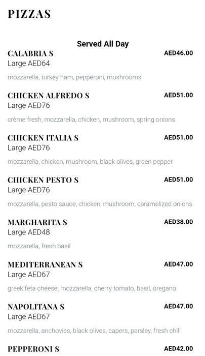 Menu at The Pizza Factory restaurant, Dubai, Level B1، Gate 4 Building
