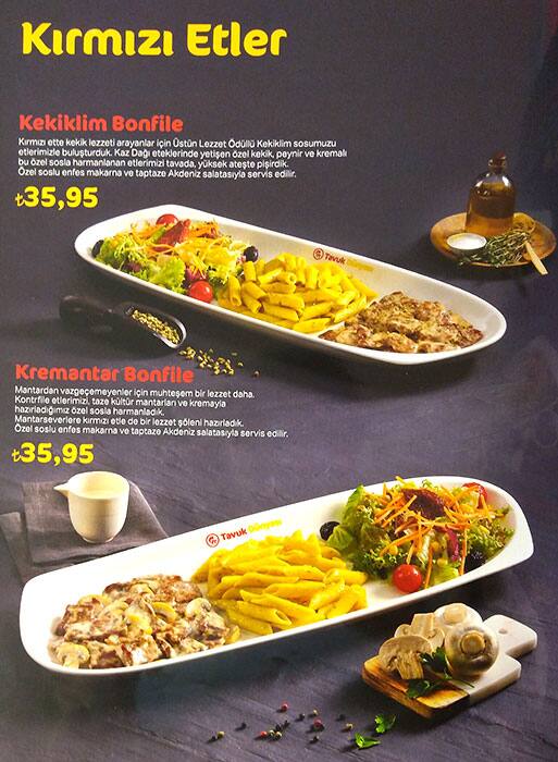 Menu at Tavuk Dünyası Axis Bayrampaşa, Istanbul
