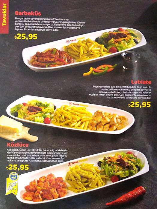 Menu at Tavuk Dünyası Palladıum Avm, Istanbul, Palladium AVM