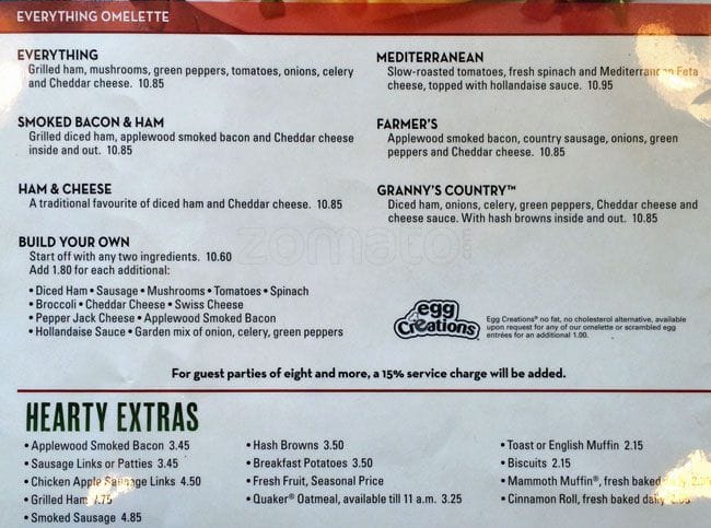 Menu at Perkins Restaurant & Bakery, Toronto, 600 Dixon Rd