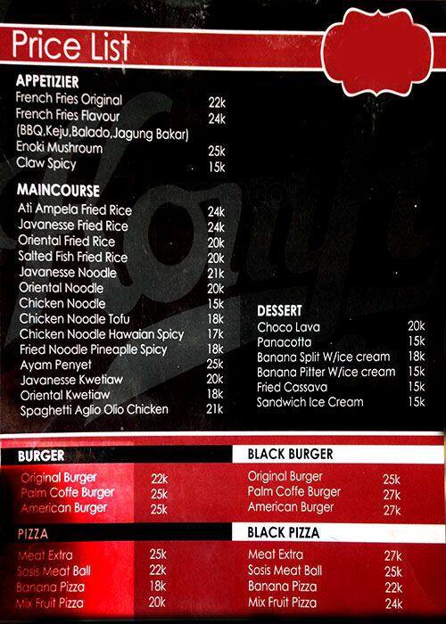 Menu at Komfy Cafe, Depok, Jl. Margonda No.417