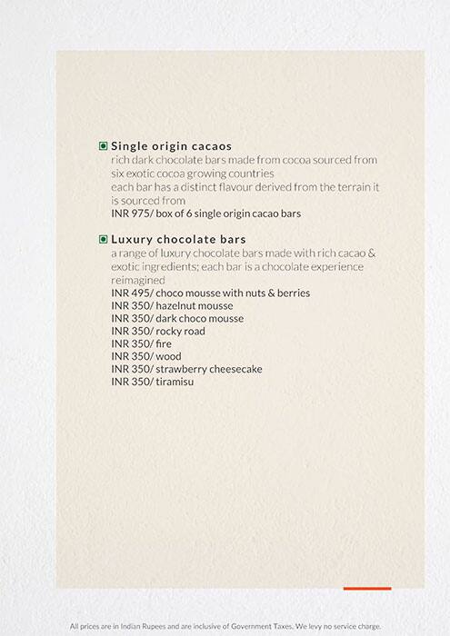 Menu at Flavours Curated By ITC Grand Chola, Chennai