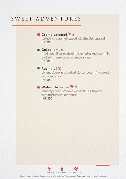 Menu at Flavours Curated By ITC Grand Chola, Chennai