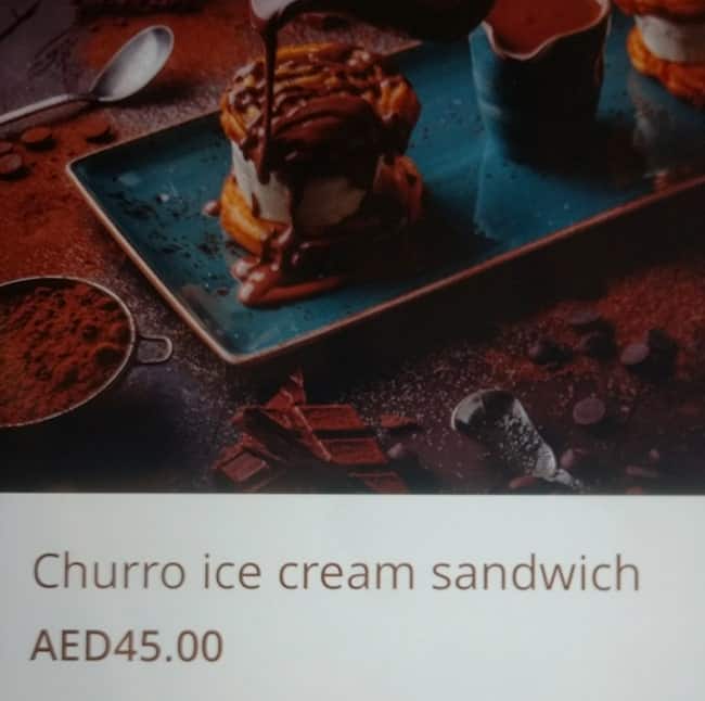 Menu at Choco Churro Cafe, Dubai