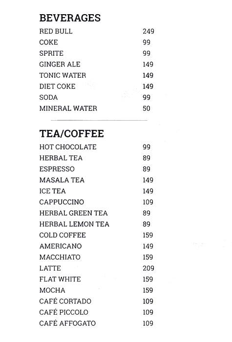 Menu at Dali - The Art Cafe', Nagpur