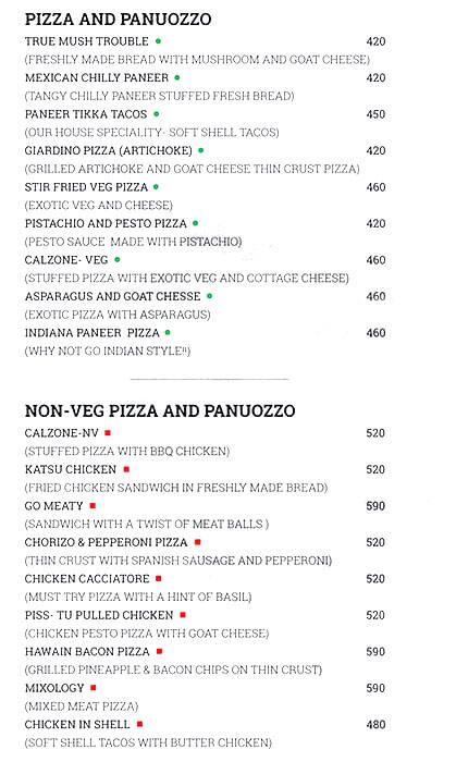 Menu at Dali - The Art Cafe', Nagpur