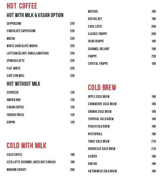 Menu at Dali - The Art Cafe', Nagpur