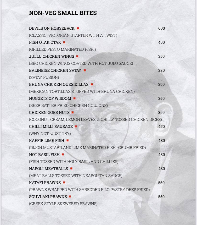 Menu at Dali - The Art Cafe', Nagpur