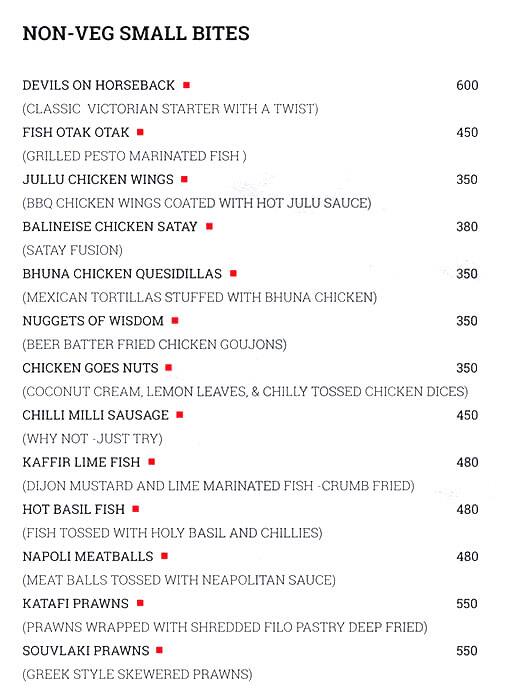 Menu at Dali - The Art Cafe', Nagpur