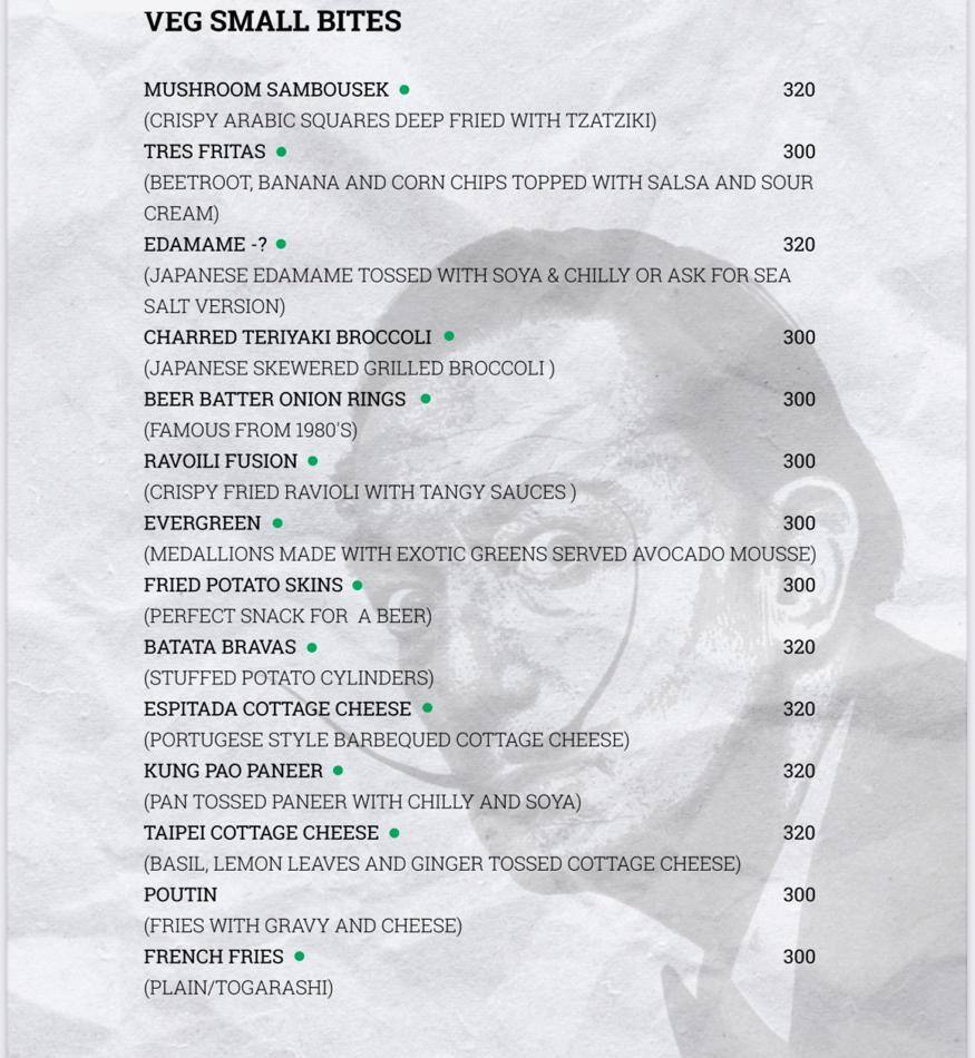 Menu at Dali - The Art Cafe', Nagpur