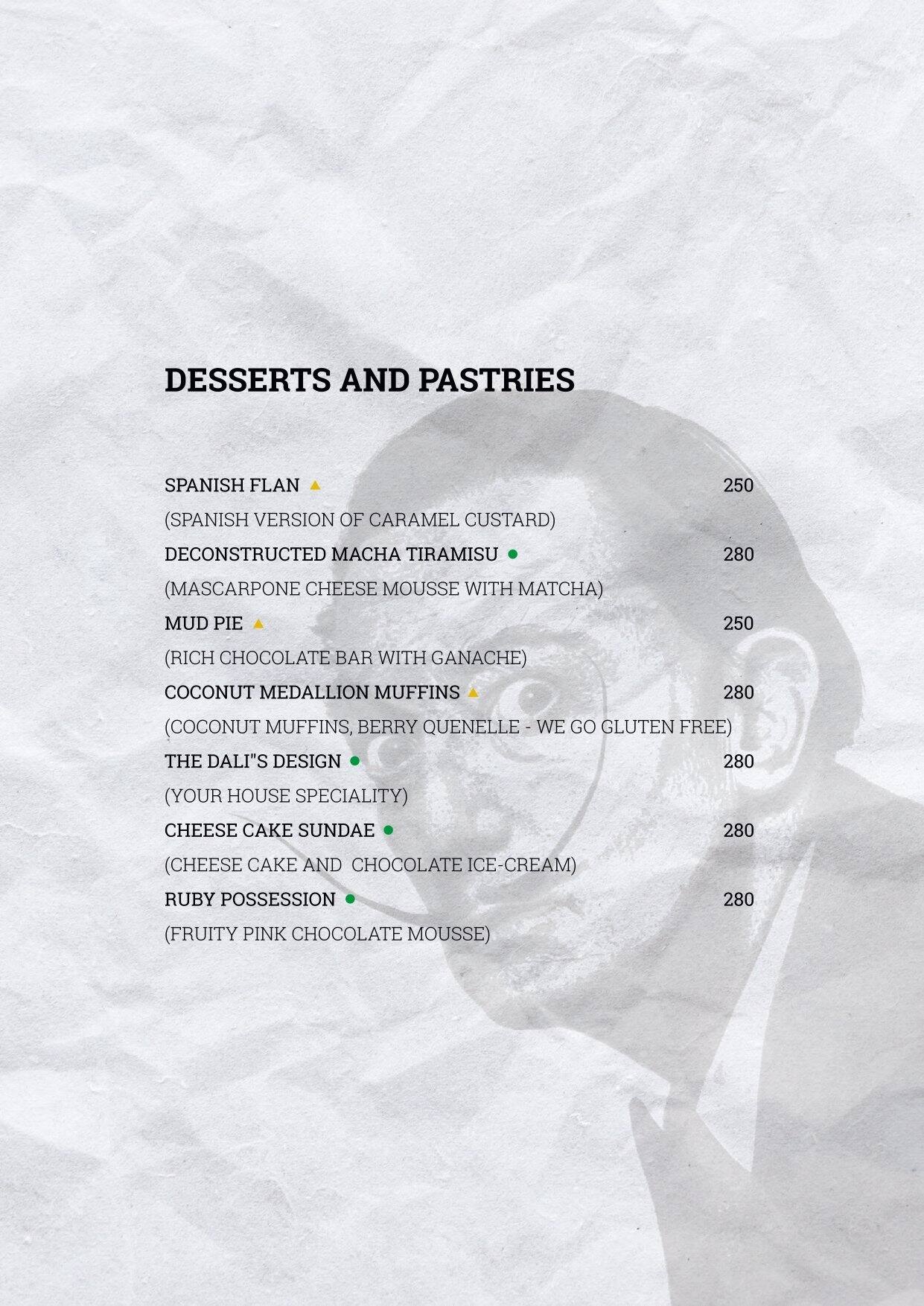 Menu at Dali - The Art Cafe', Nagpur