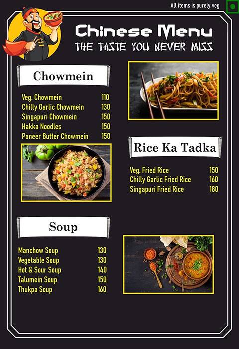 Menu of One Touch Pizza Express, Rohini, New Delhi