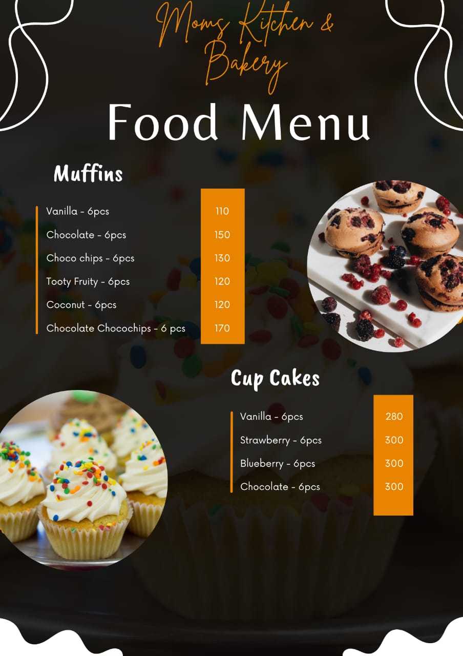 Menu of Mom's Bakery, Phursungi, Pune