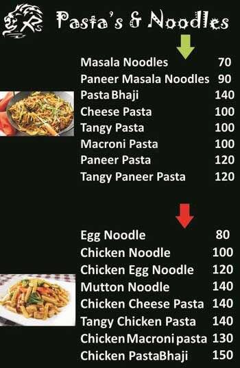 Menu at Sap.O.Rous, New Delhi, G-48