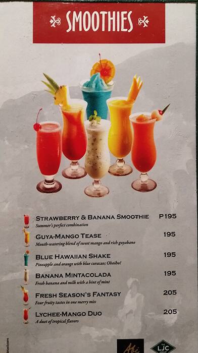 Menu at Abe pub & bar, Pasay