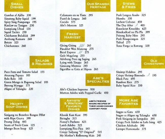 Abe Menu, Menu for Abe, Trinoma Mall, Quezon City - Zomato Philippines