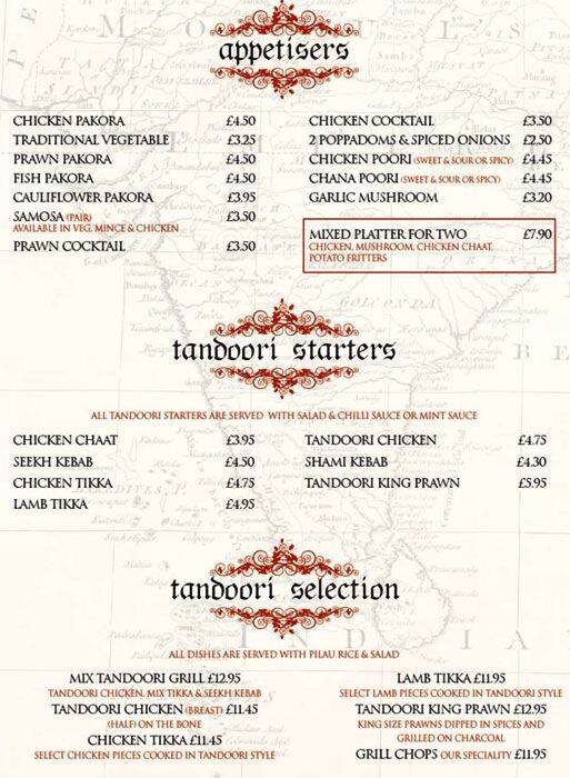 Menu at Taste of India Rutherglen fast food, Glasgow, 43B Main St