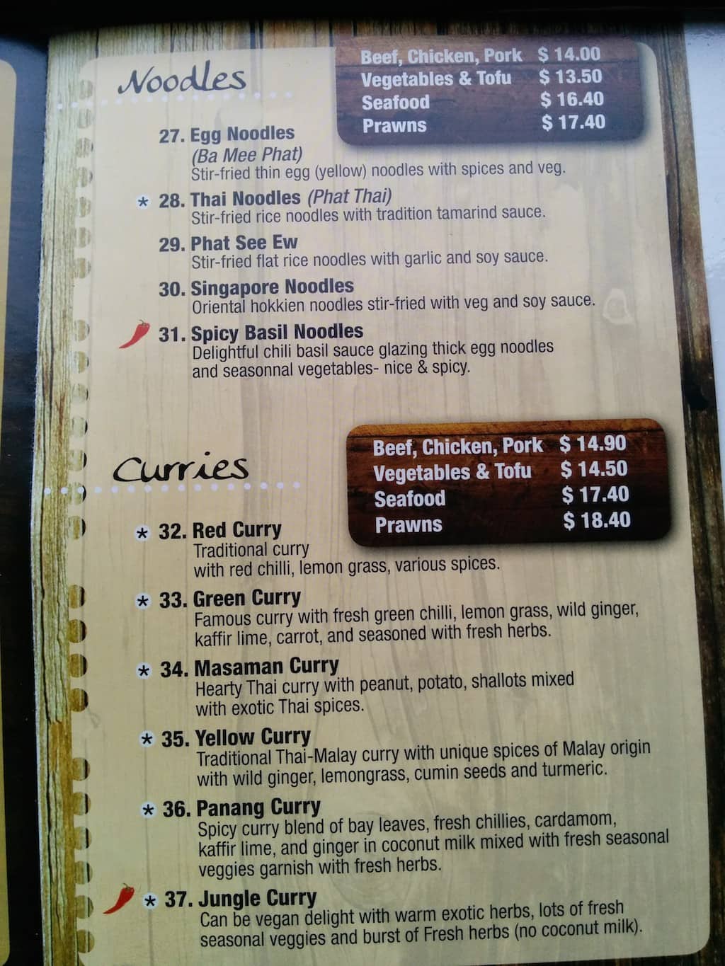 Menu at Spices & Pestle restaurant, Riddells Creek