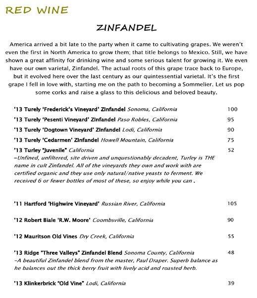 Menu at Backstreet Cafe, Houston