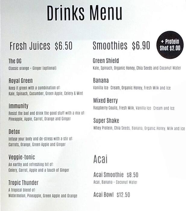 Carta de Cafe Alexandria, Alexandria