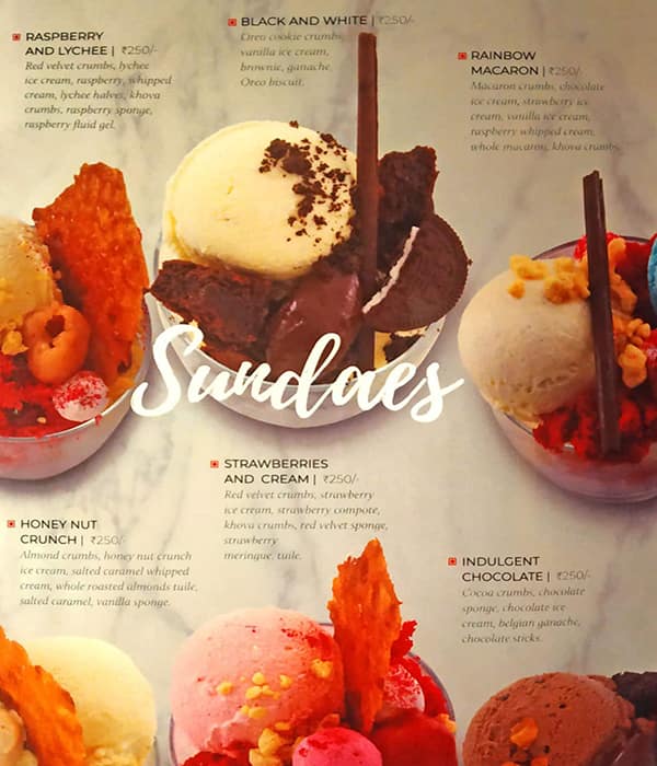 Menu at Smoor, Bengaluru