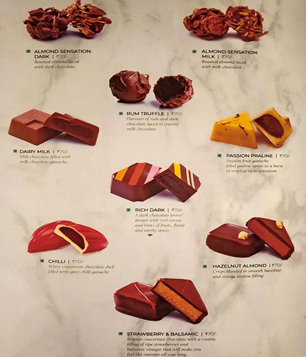 Menu at Smoor, Bengaluru