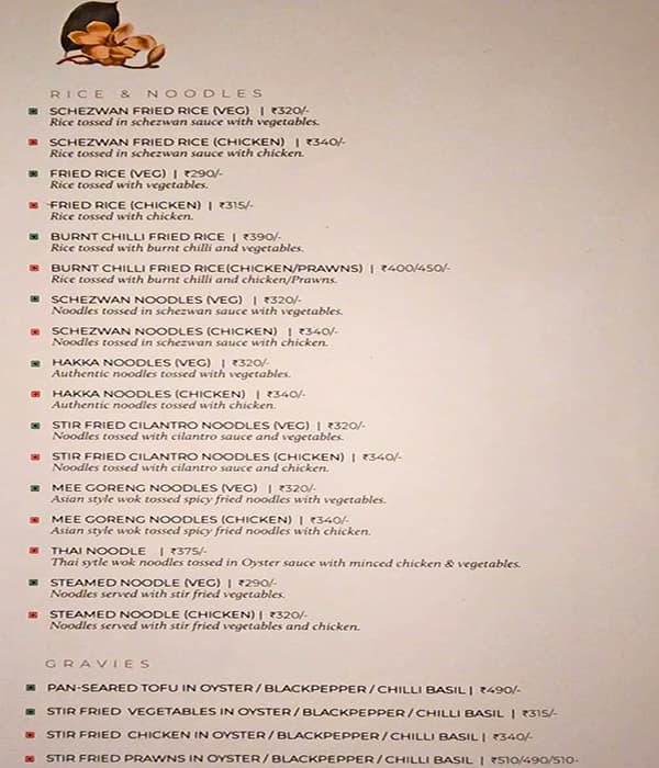 Menu at Smoor, Bengaluru