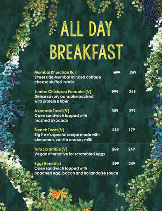 Menu at The Big Tree Cafe, Gurugram