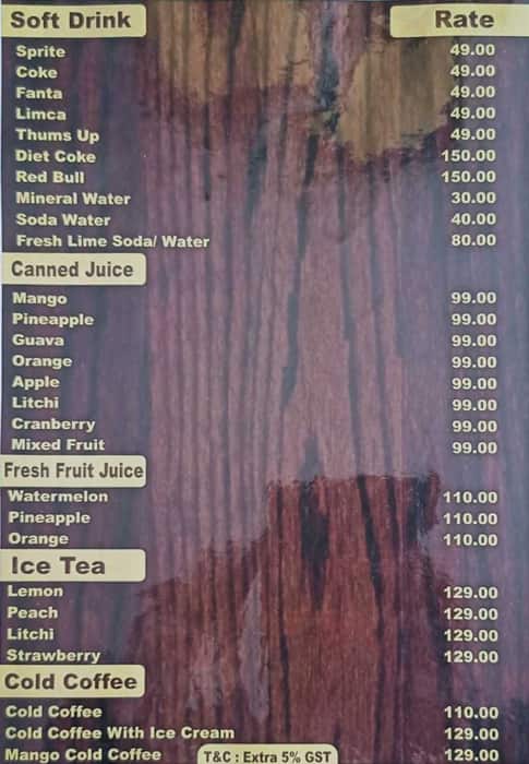 Menu at Fusion Cafe Restro, Haridwar