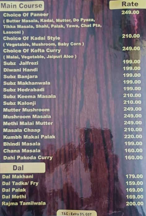 Menu at Fusion Cafe Restro, Haridwar