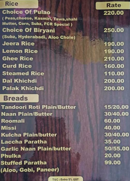 Menu at Fusion Cafe Restro, Haridwar