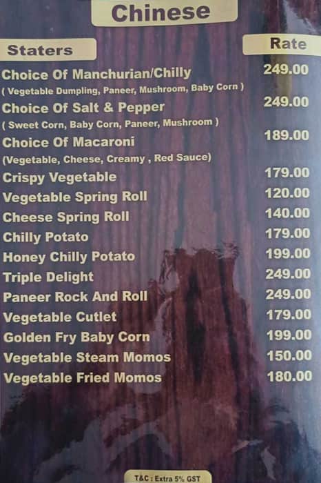 Menu at Fusion Cafe Restro, Haridwar